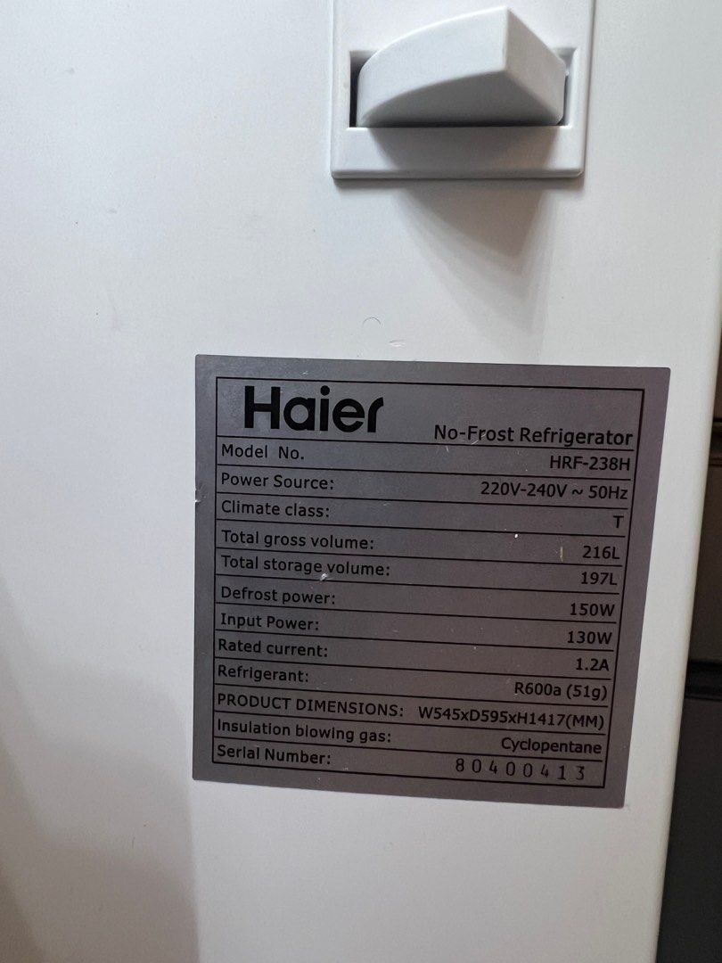 HAIER 197L Fridge, TV & Home Appliances, Kitchen Appliances ...