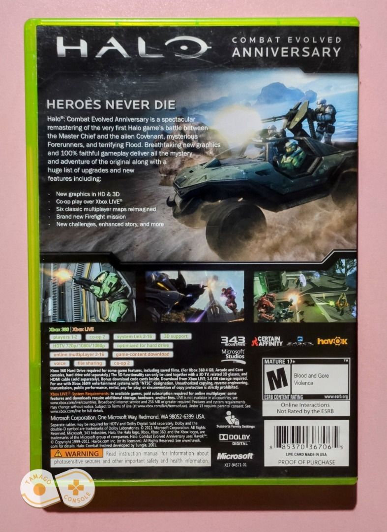 Halo Combat Evolved Anniversary - [XBOX 360 Game] [NTSC / ENGLISH ...