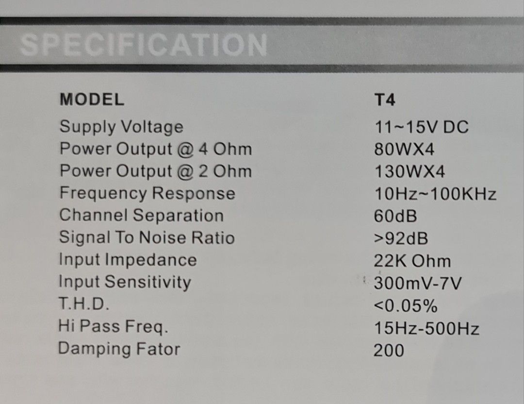 Harmotech T4 new 4 channel true audiophile, Car Accessories, Electronics & Lights on Carousell