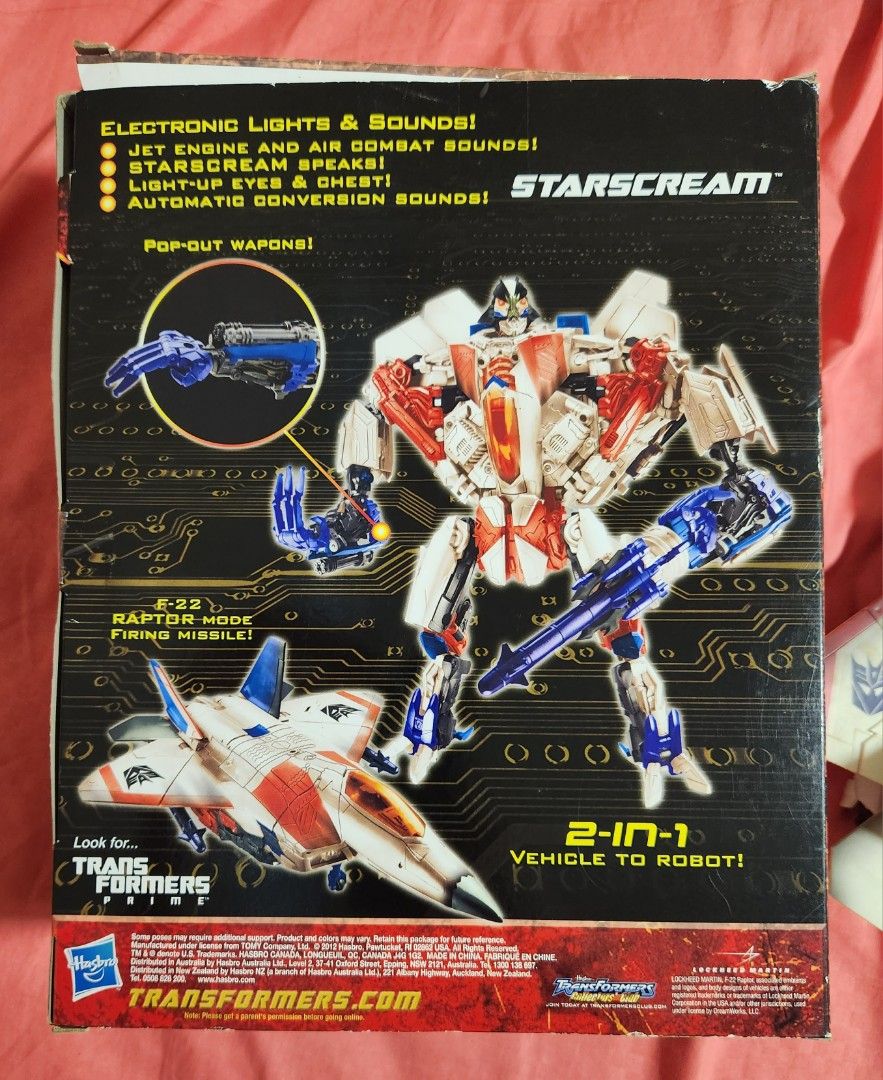 Hasbro Transformer Starscream F22 Raptor, Hobbies & Toys, Toys & Games ...