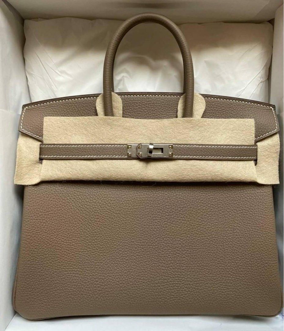 Hermes Birkin 25 Etoupe Togo Phw stamp U, Luxury, Bags & Wallets on Carousell