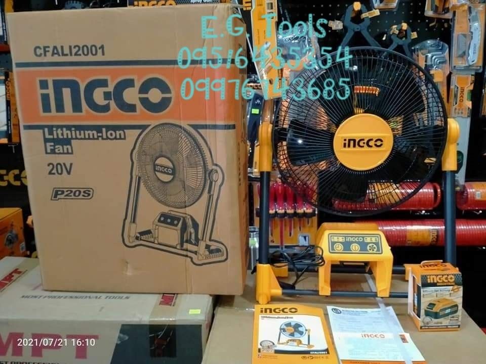 INGCO 20V Li-Ion Cordless Fan / Corded Electric Fan (CFALI2001 ...