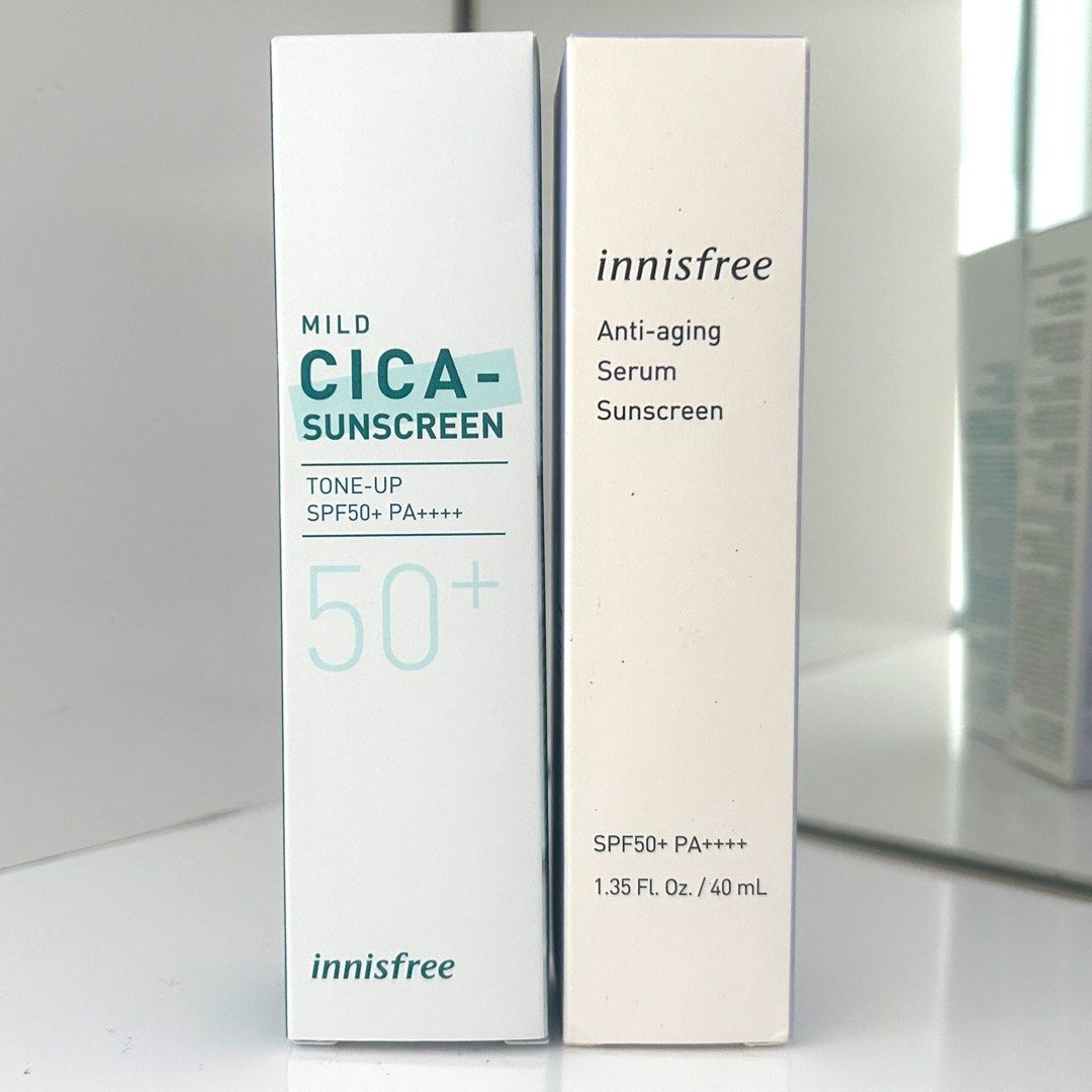 Innisfree Sunscreens: Mild Cica Sunscreen, Anti-aging Serum Sunscreen ...
