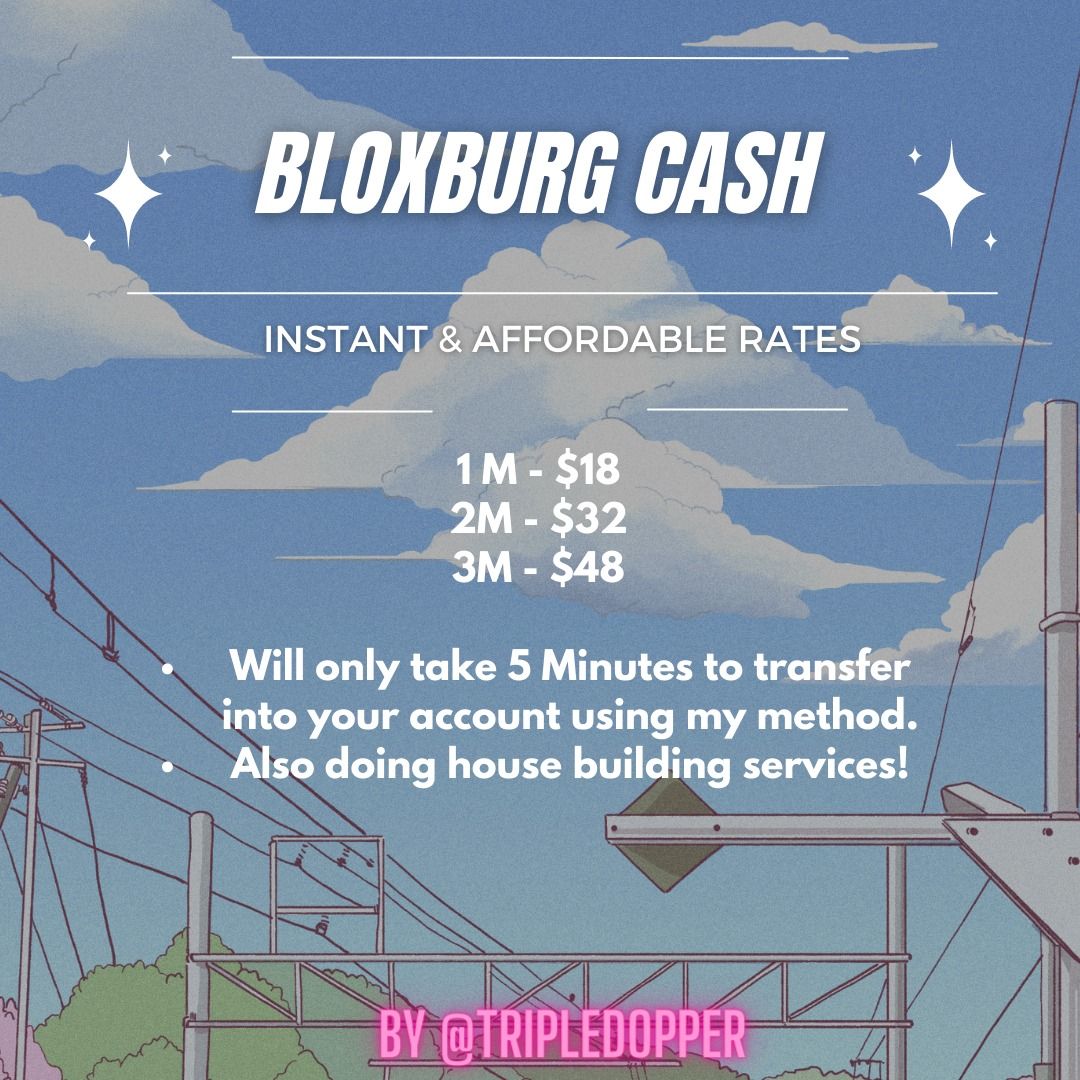 [1M $18 INSTANT DELIVERY!] Bloxburg Cash ROBLOX, Video Gaming, Gaming ...