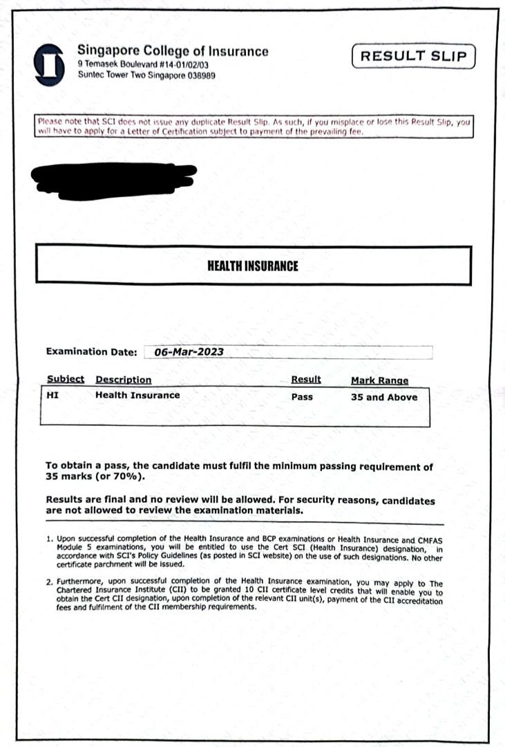 Insurance papers (M5,M9,M9A,HI,PGI, M8A,M8,M6A,BCP,1B) CMFAS Exams ...