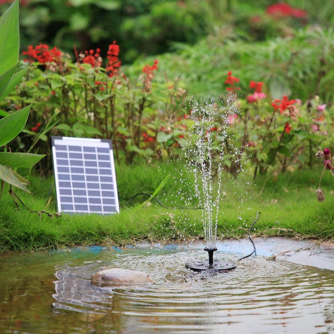 [J103] Aisitin Solar Fountain 5.5 W Built-in 1500 mAh Battery Solar ...