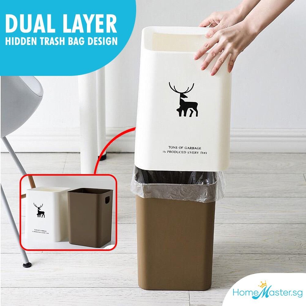 Japan Style Simple Classic Dustbin STR1550, Furniture & Home Living ...