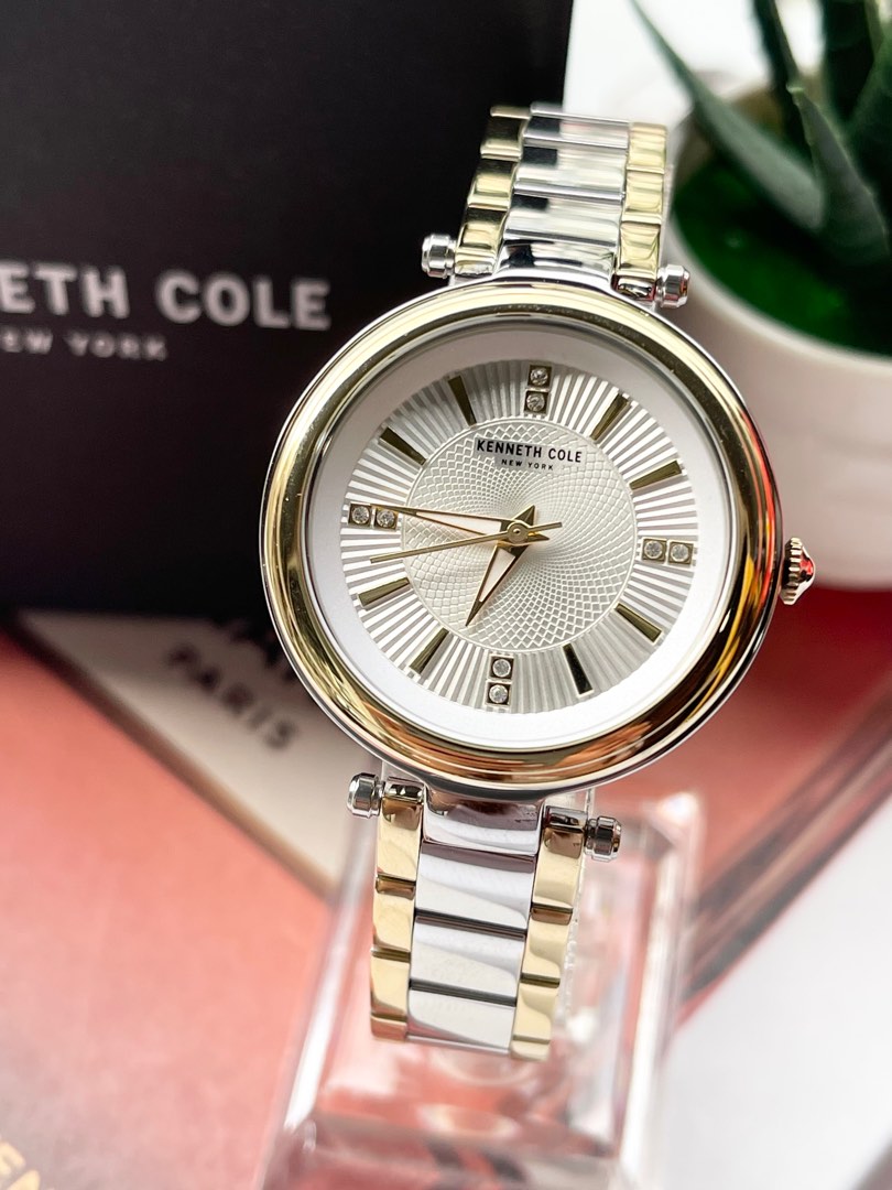 Kenneth Cole Two Tone Crystalized Dial Watch KC50961003, Women's ...