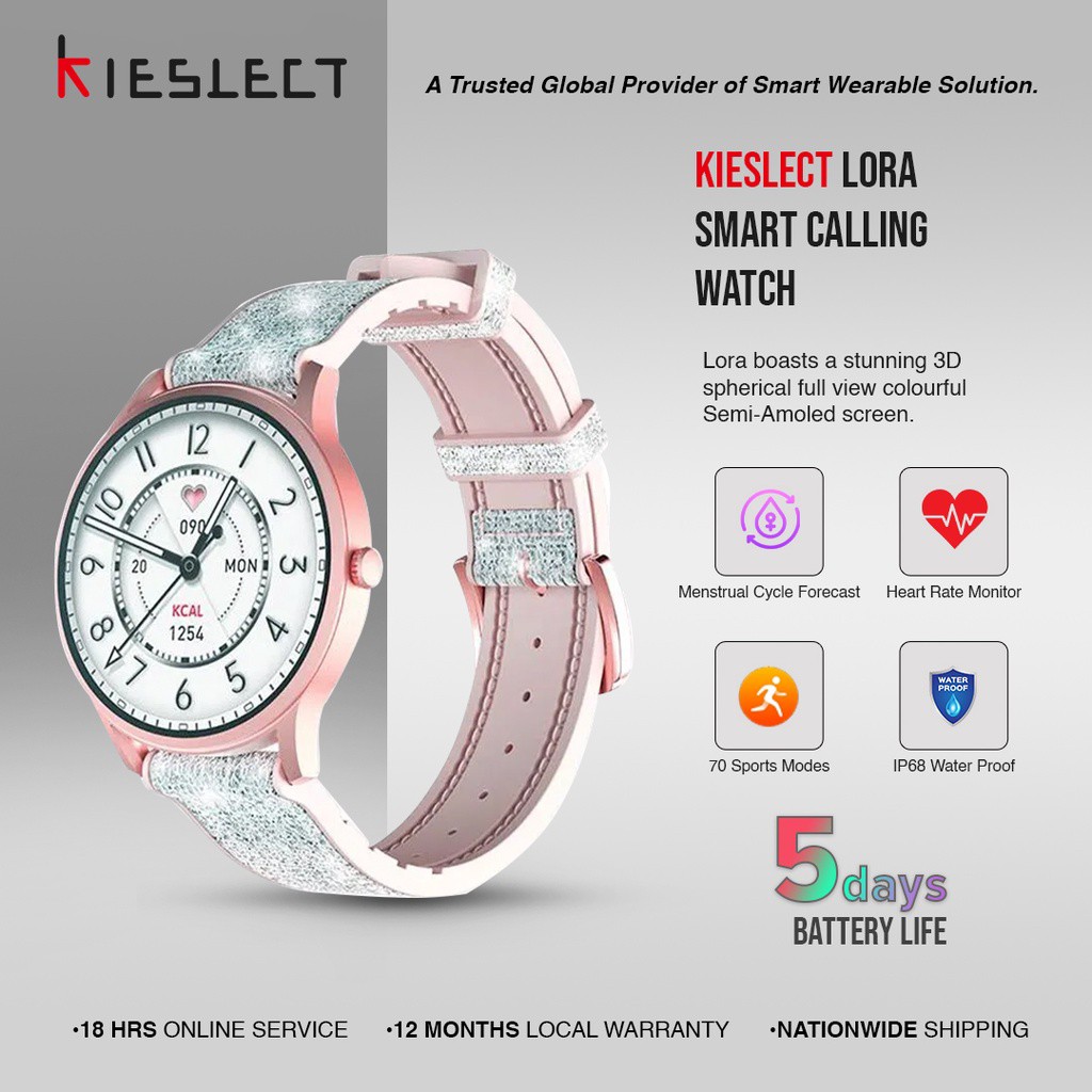 Kieslect Calling Watch Lora 3D Full View Colorful Display Music Player ...