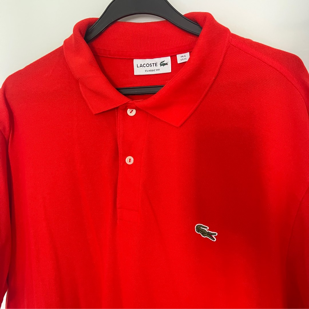 Lacoste polo tee in cherry red, Men's Fashion, Tops & Sets, Tshirts ...
