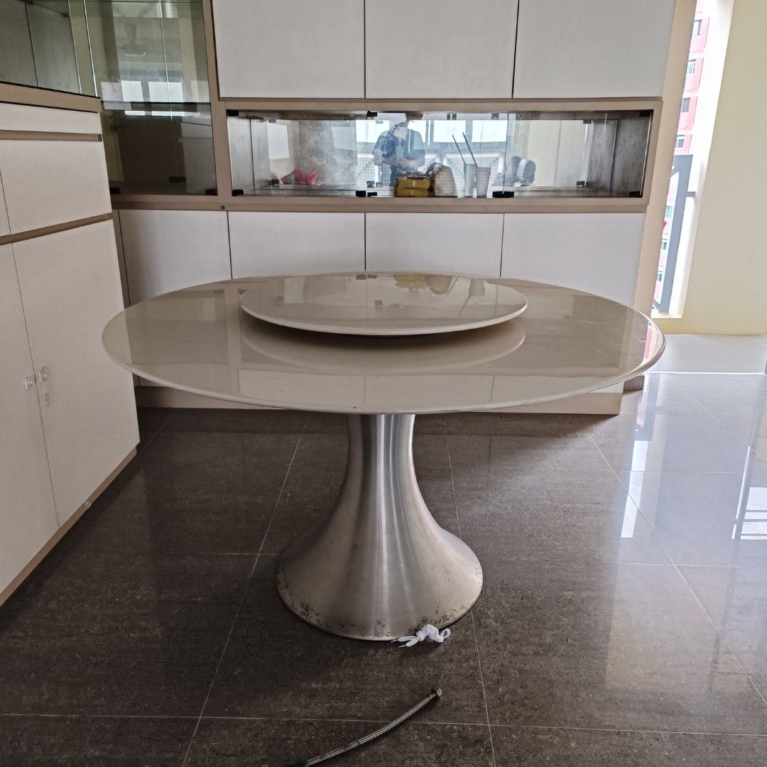 LAY LONG LAY LONG 1.2M DIAMETER ROUND MARBLE DINING TABLE ONLY ...