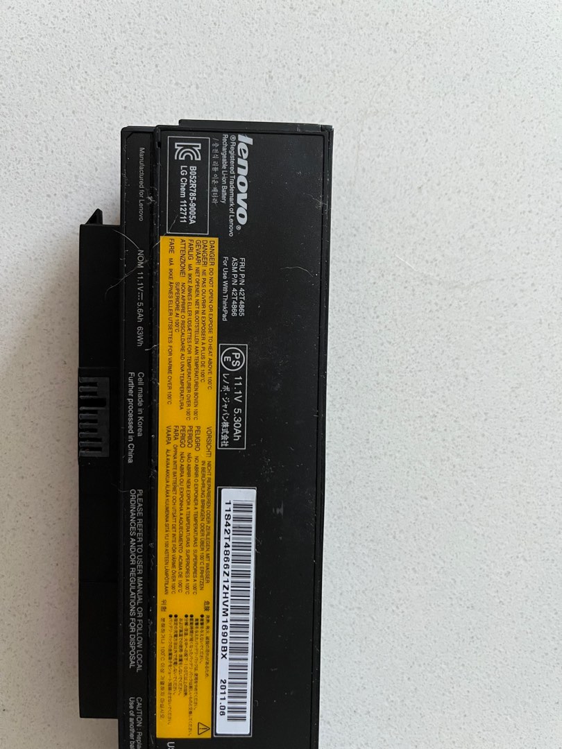 Lenovo ThinkPad Battery Original Computers Tech Parts Accessories Computer Parts On