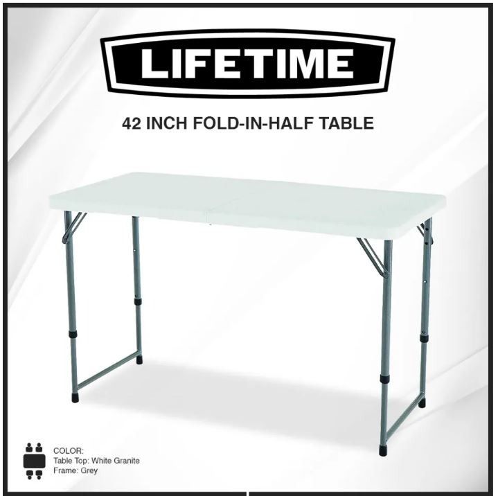 Lifetime Fold-In-Half Table 42" - White on Carousell