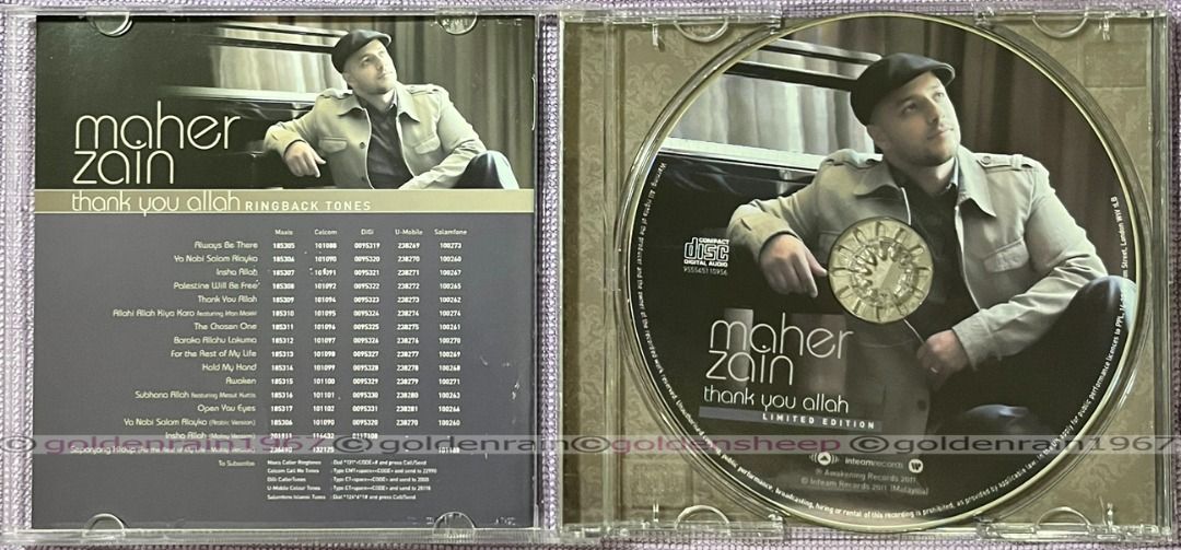 MAHER ZAIN - Thank You ALLAH 2011 AWAKENING RECORDS LIMITED EDITION ...