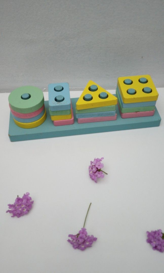 Mainan montessori Activity anak basic shape segitiga kotak persegi dan ...