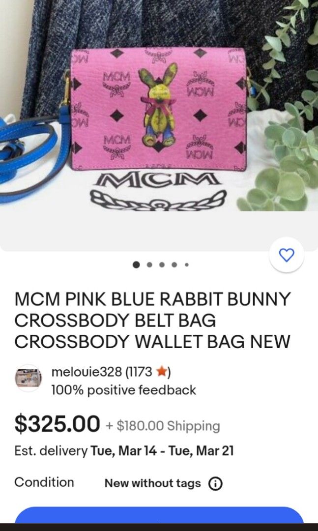 Authentic MCM PINK BLUE BUNNY RABBIT, Women's Fashion, Bags & Wallets ...
