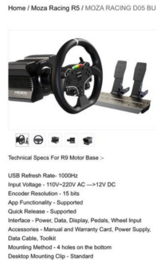 LF Moza racing r5, Video Gaming, Gaming Accessories, Controllers on ...