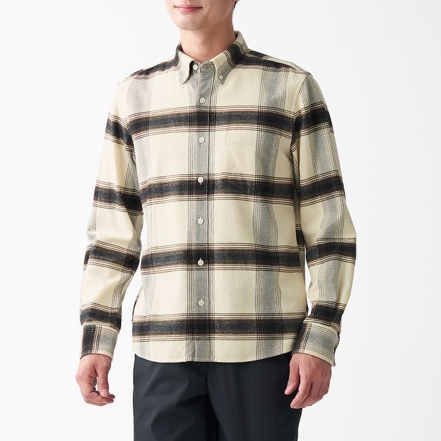 muji flannel plaid oversized checkered outerwear mens, Women's Fashion ...