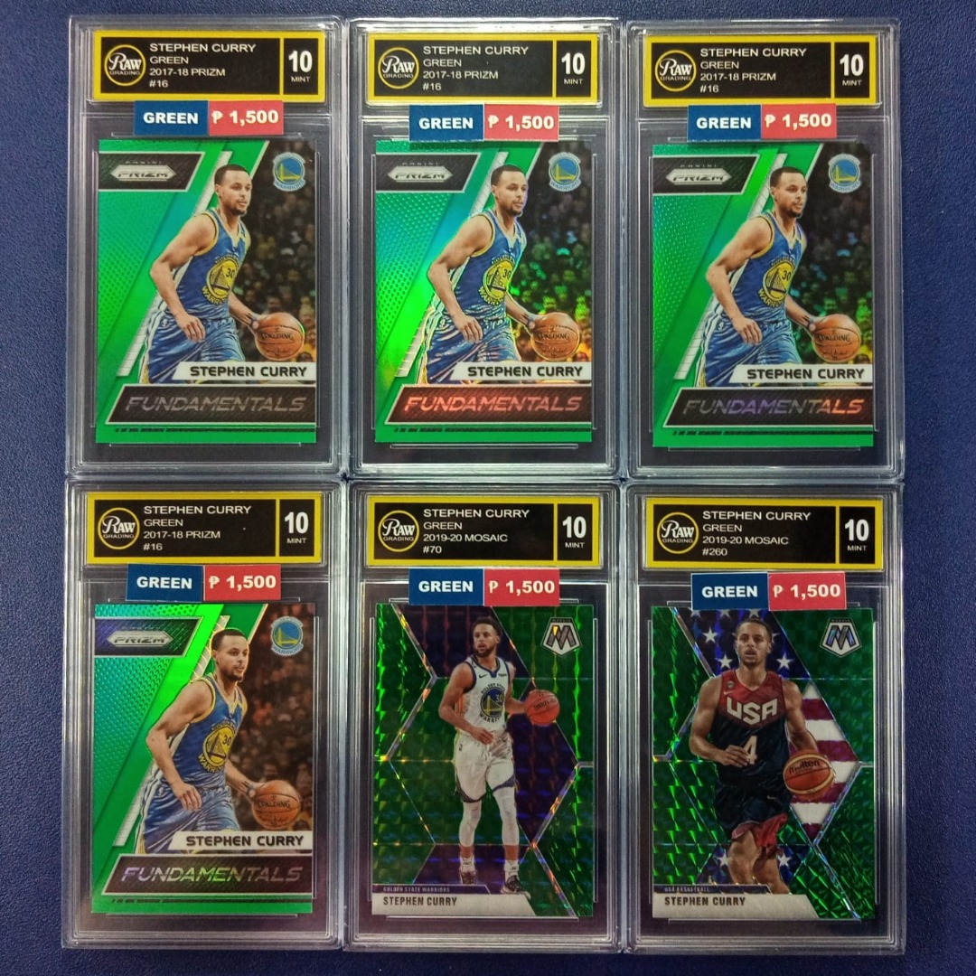 NBA Stephen Curry Green Fundamentals,Prizm,Mosaic And USA Card Review in Slab on Carousell