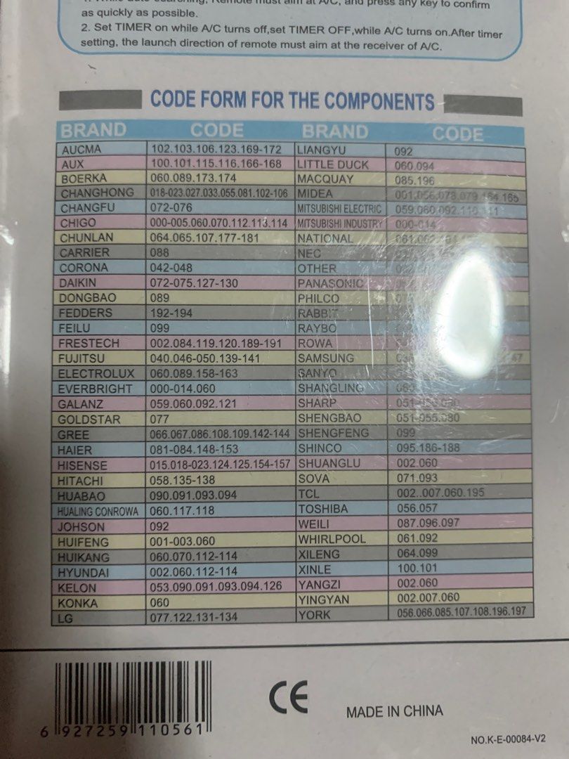 New KT 109 II Universal Aircon Remote Control, TV & Home Appliances, Air Conditioners & Heating ...