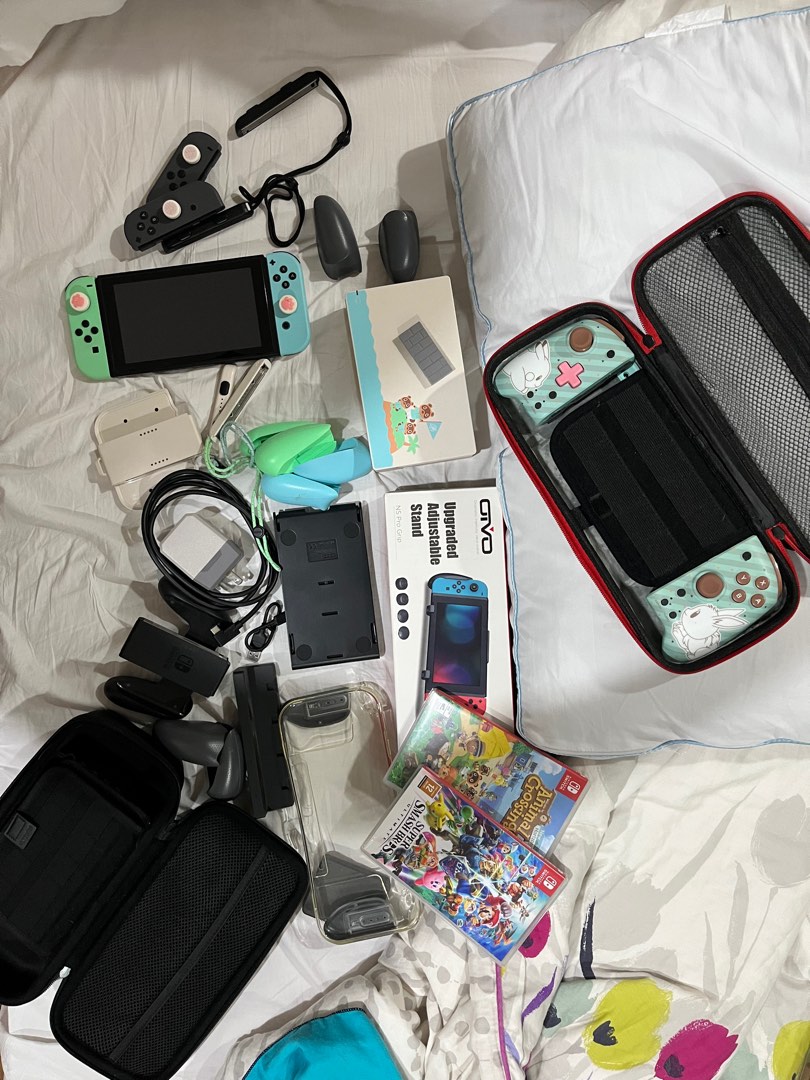 Nintendo Switch V2 ACNH + accessories, Video Gaming, Video Game ...