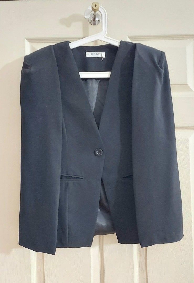 Office Lady two way Executive Coat Jacket, Women's Fashion, Tops ...