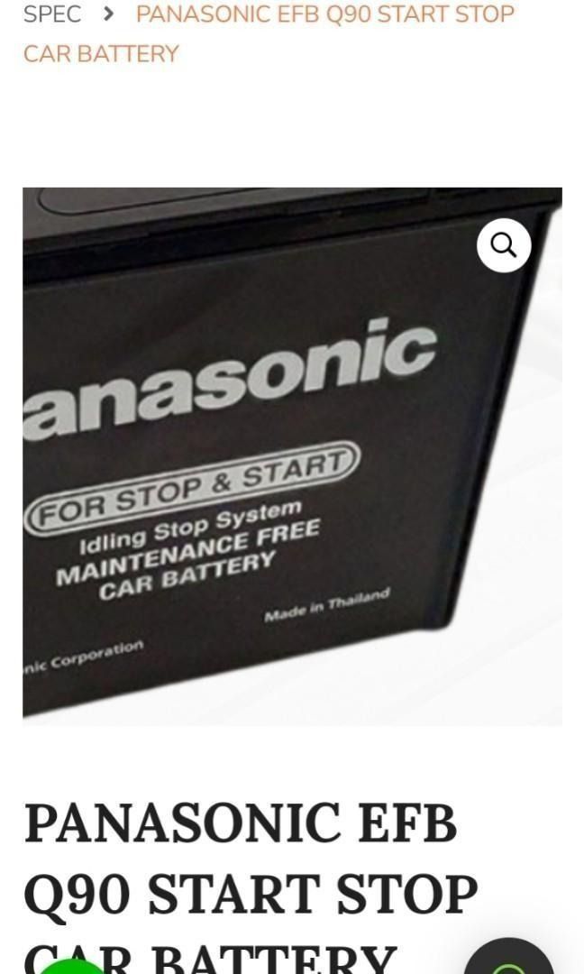 Panasonic EFB Q90 Start Stop Battery (Supply), Car Accessories ...