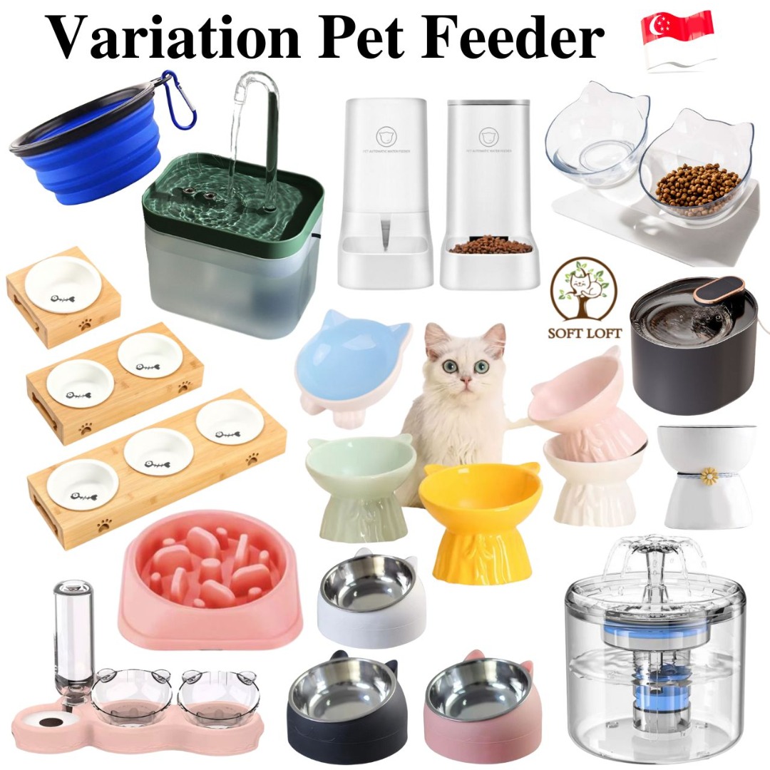 Pet Feeder Cat Dog Food Water Dispenser Automatic Gravity Pet Feeder Elevated Pet Bowl Pet Water ...