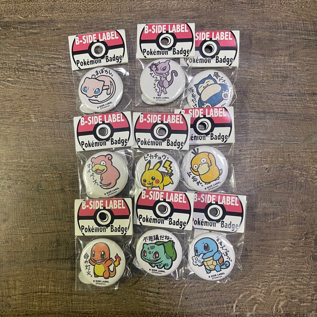 Pokemon B-Side Label Button Pins on Carousell
