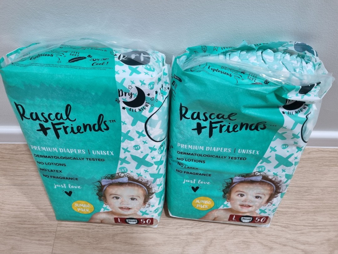 Rascal and Friends Tape diapers size L, Babies & Kids, Bathing ...