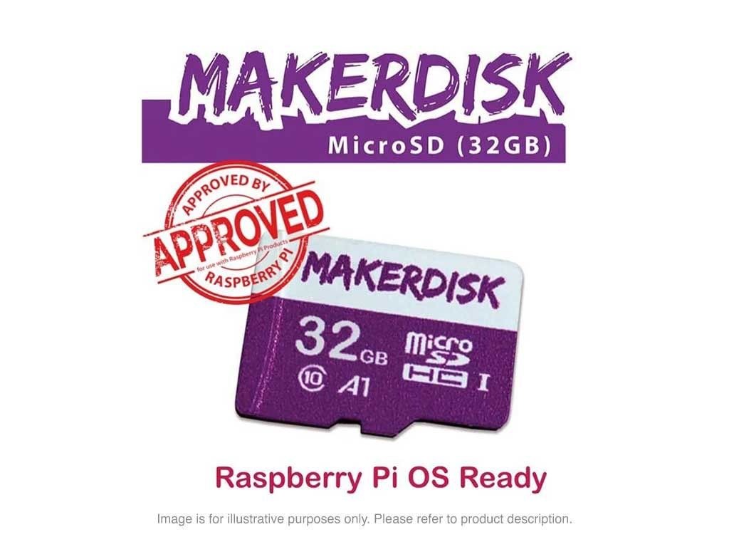 Raspberry Pi Approved MakerDisk microSD Card 32 GB with RPi OS, Computers & Tech, Parts ...
