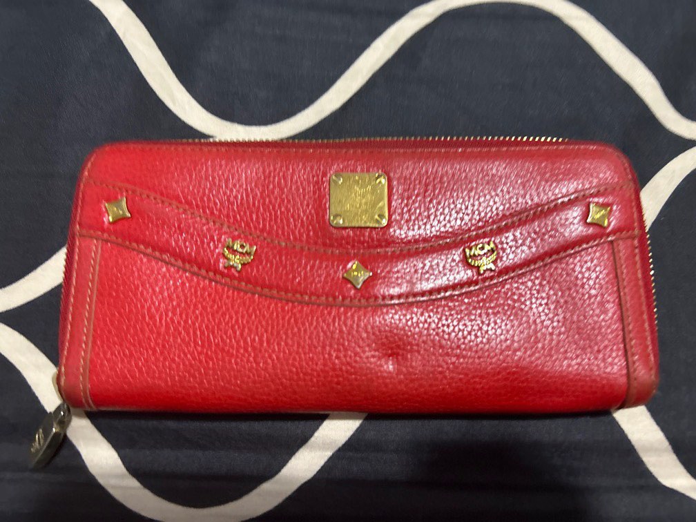 Red MCM Long Wallet, Women's Fashion, Bags & Wallets, Wallets & Card ...
