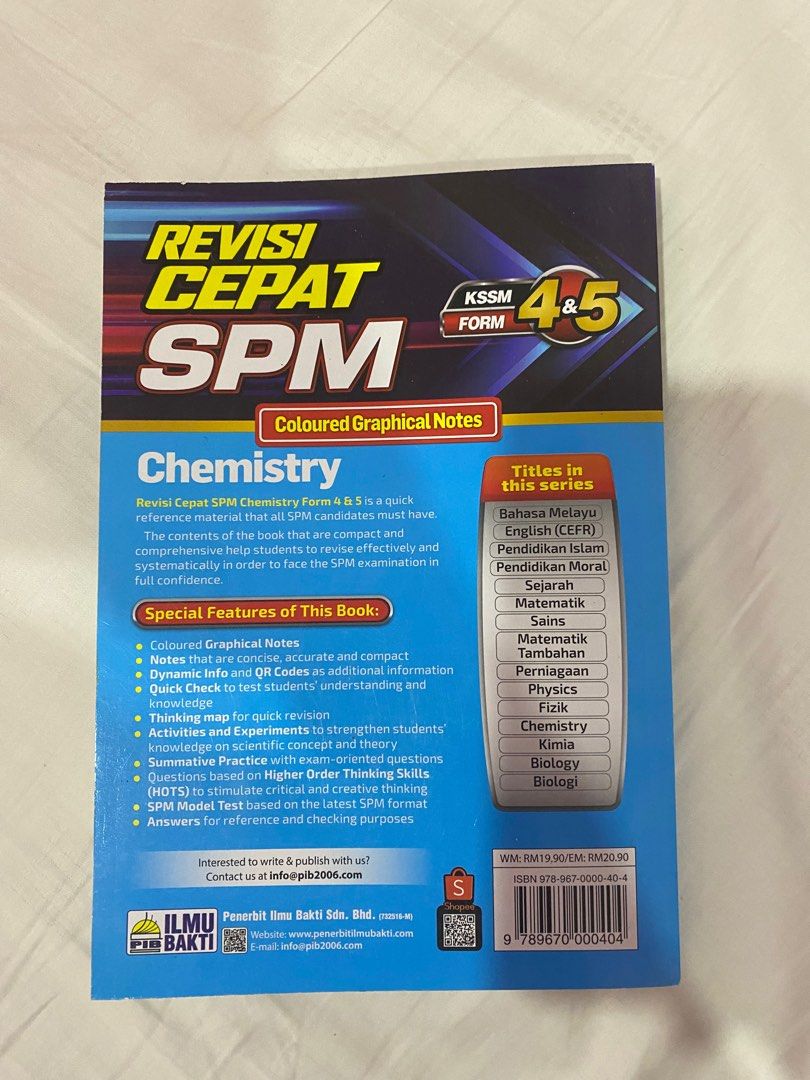 REVISI CEPAT Chemistry SPM, Hobbies & Toys, Books & Magazines ...