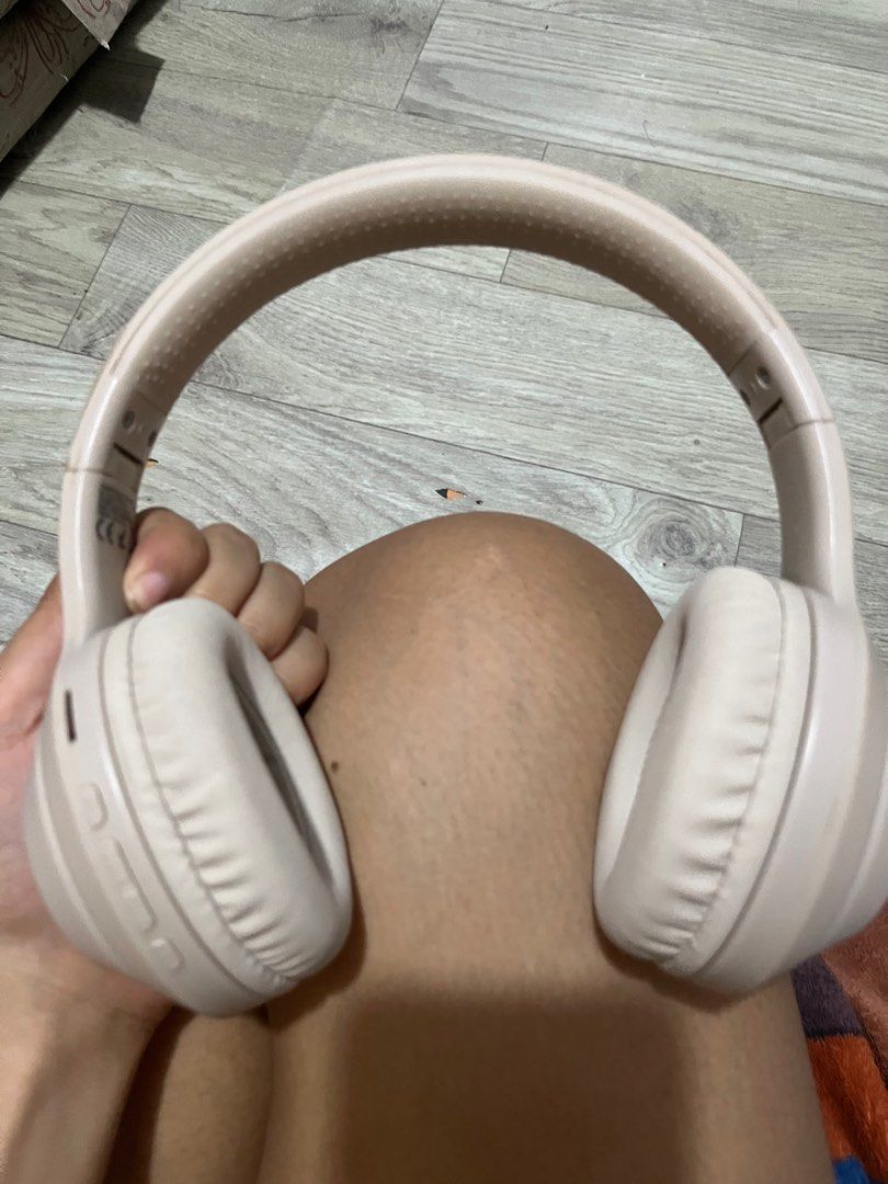 Rockspace aesthetic beige headset headphones on Carousell
