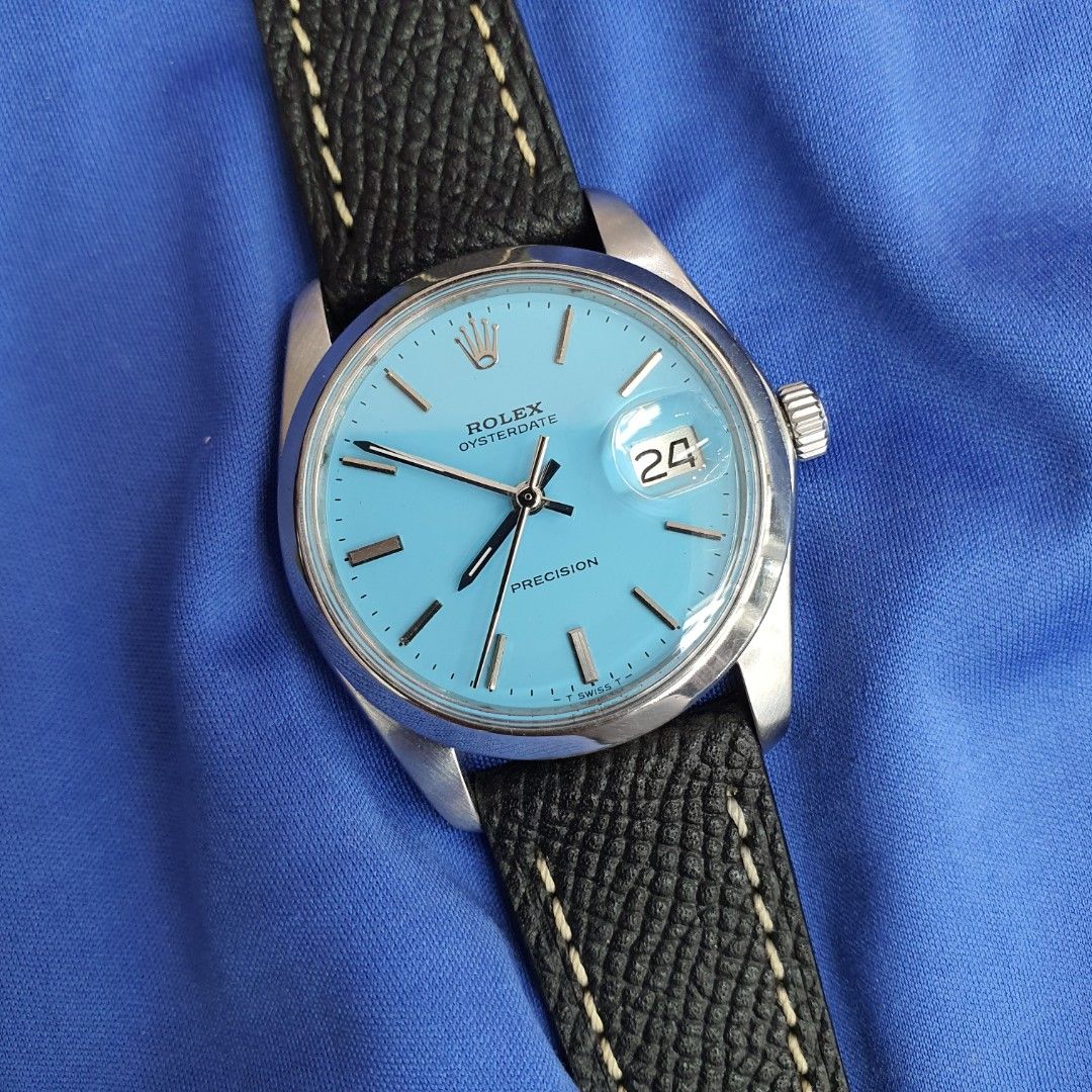 Rolex 6694 Tiffany Blue Custom Dial Oysterdate Precision Vintage Watch ...