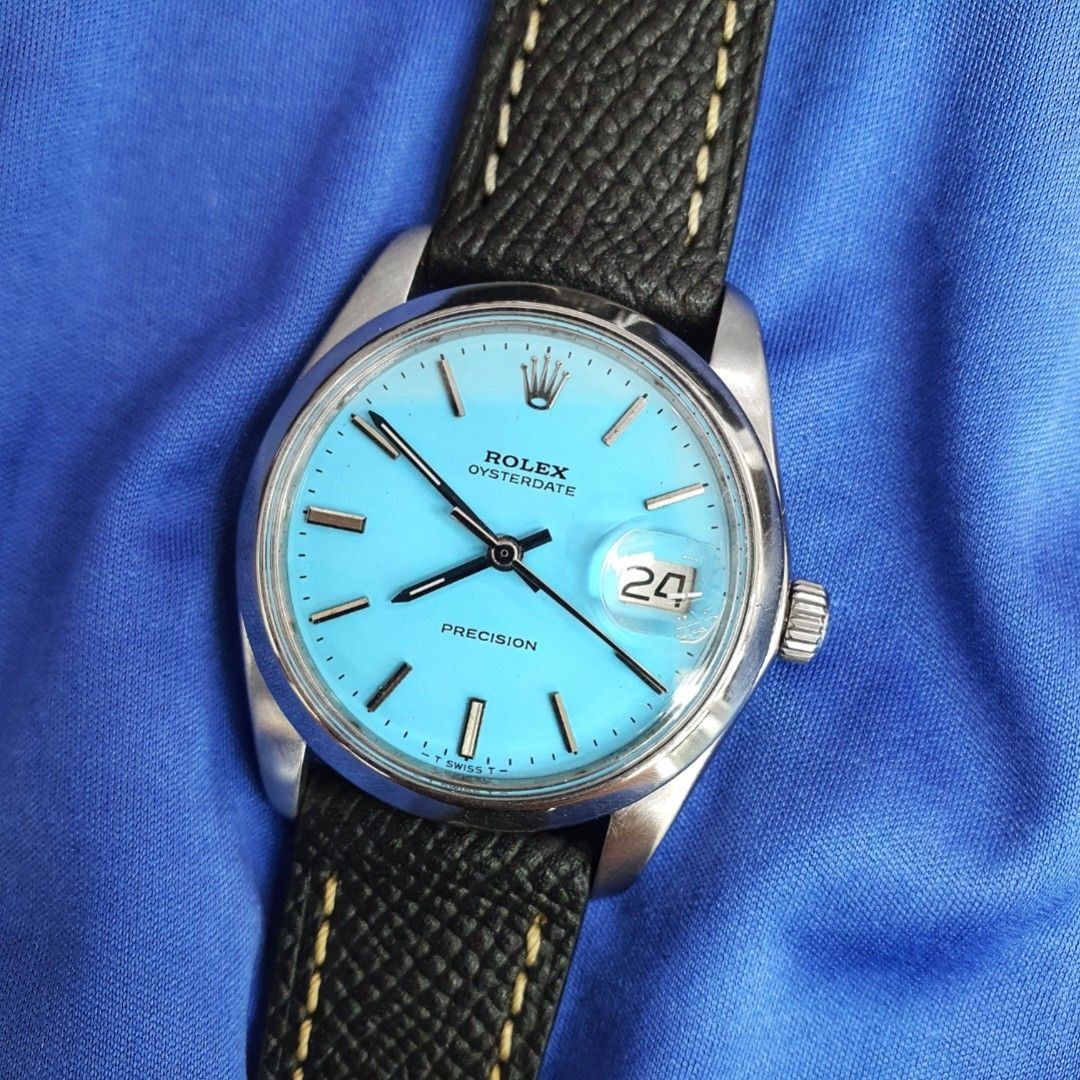 Rolex 6694 Tiffany Blue Custom Dial Oysterdate Precision Vintage Watch ...