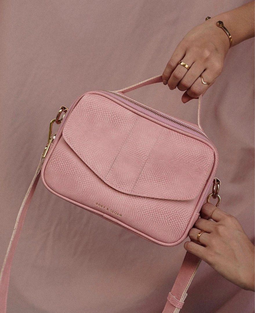 Rory & Sloan Craft Boa Crossbody Bag in Blush, Women's Fashion, Bags ...