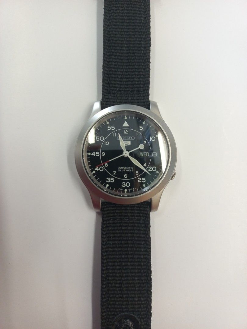 Seiko Black Field Watch SNK809 with Double Domed Sapphire, Luxury ...