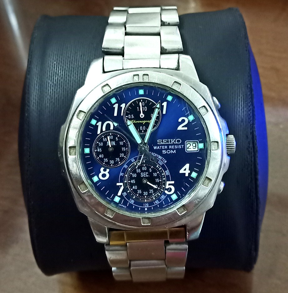 Seiko Blue Panda SND193P1, Fesyen Pria, Jam Tangan di Carousell