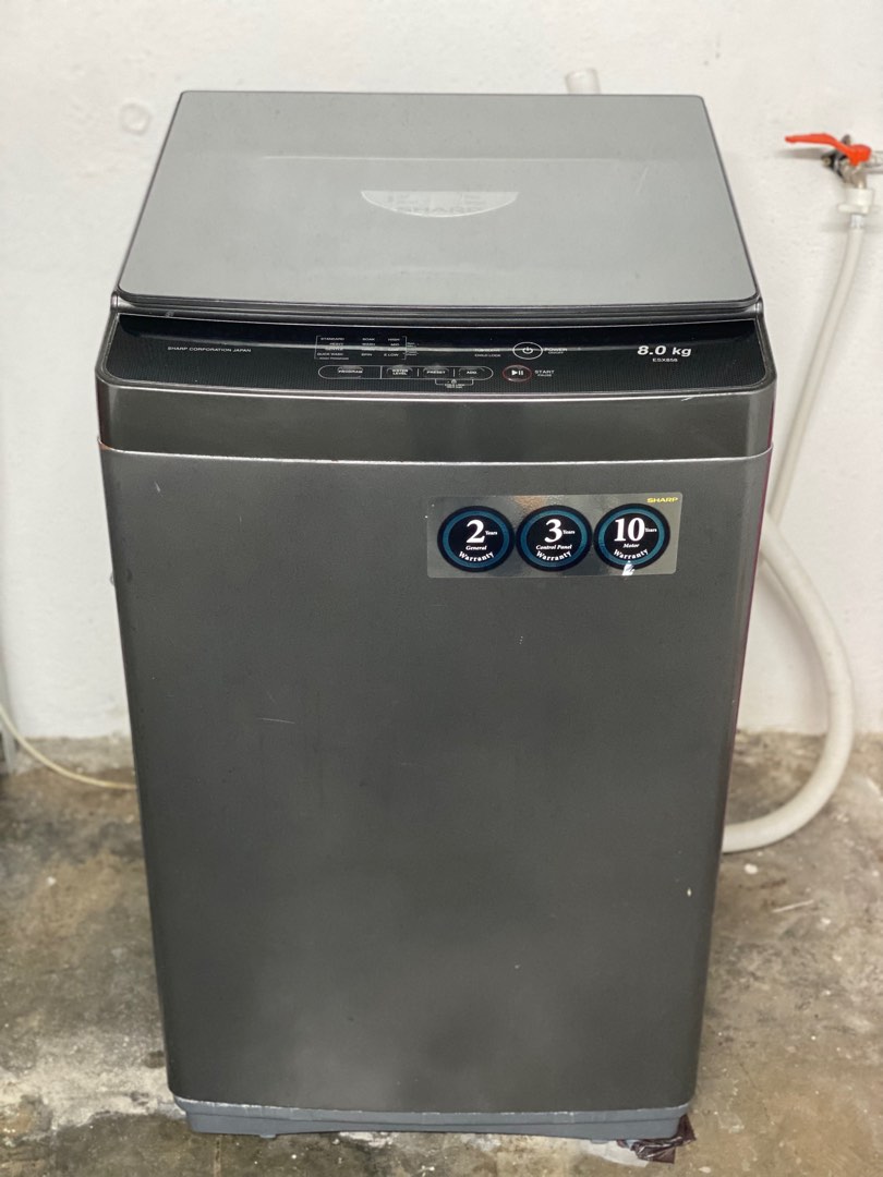 Sharp Exs858 washing machine 8kg top load, TV & Home Appliances ...