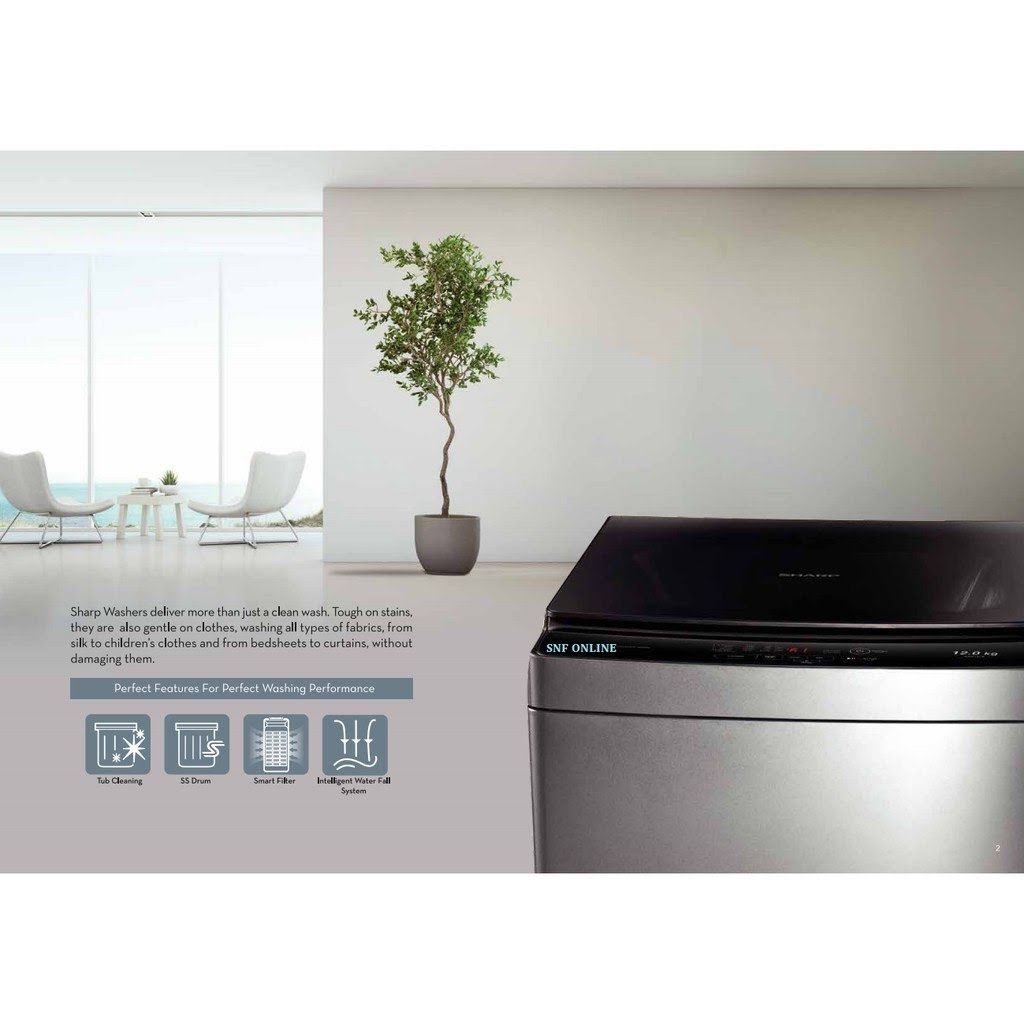 Sharp Exs858 washing machine 8kg top load, TV & Home Appliances ...