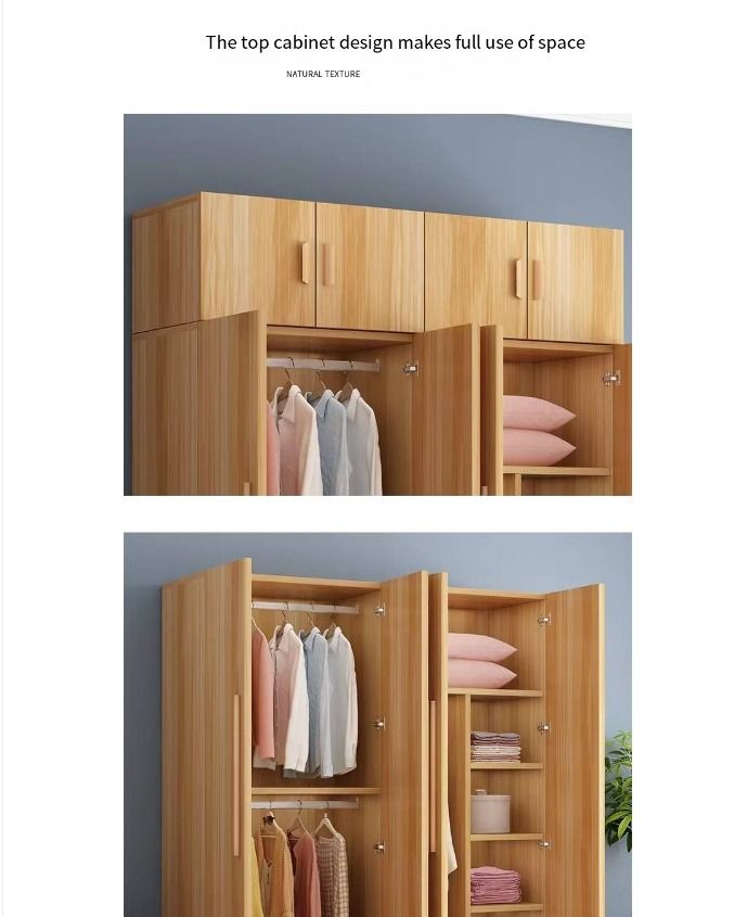 simple solid wood wardrobe, customization available for different sizes ...