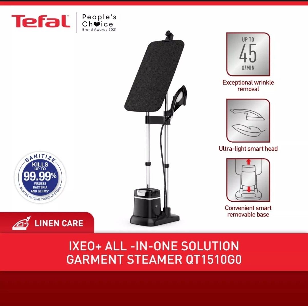TEFAL IXEO+ All-In-One Solution Garment Steamer QT1510G0 TEFAL IXEO ...