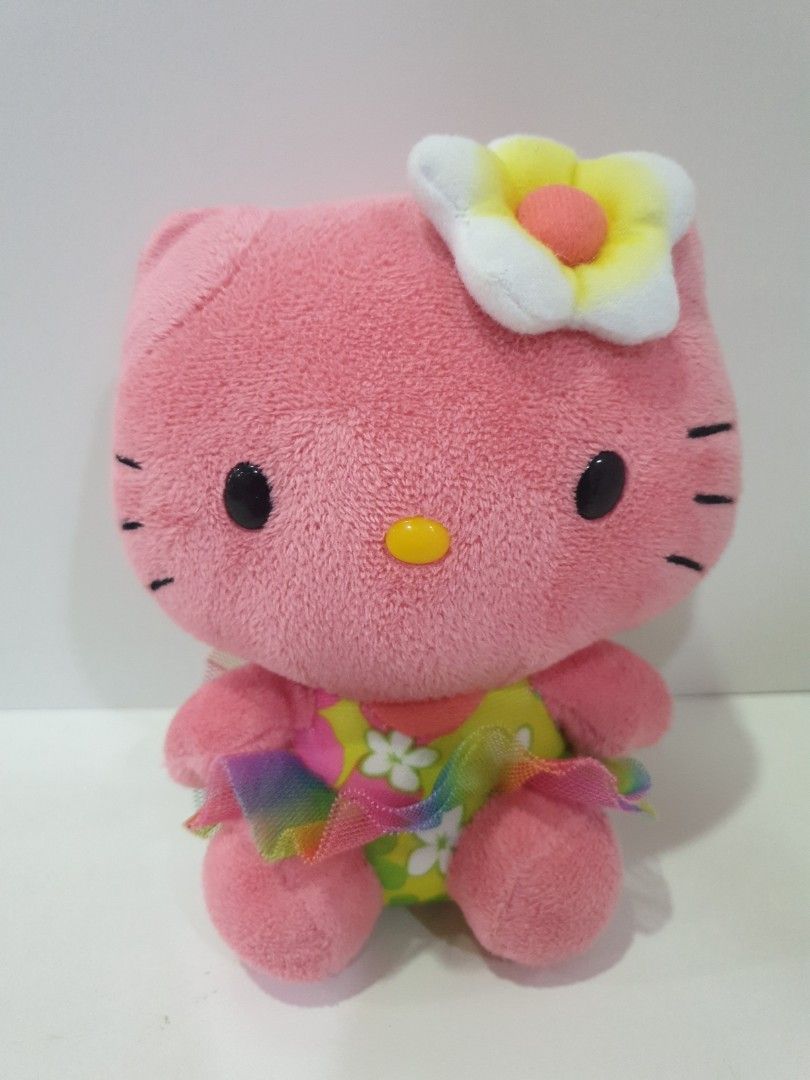 TY Hello Kitty Sanrio Pink Hawaiian Bathing Suit Tutu Flower Plush toy ...
