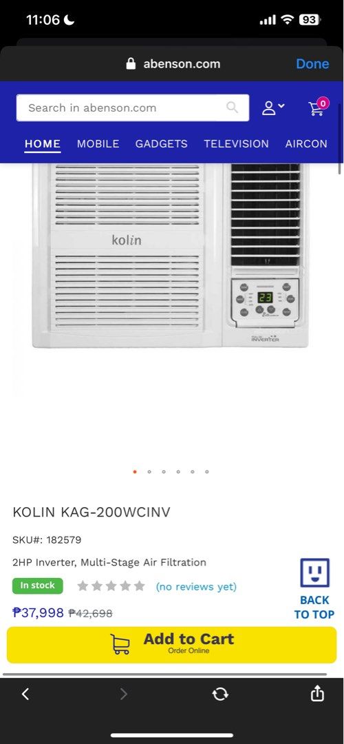 URGENT: Slightly Used window type 2HP Kolin KAG-250WCINV on Carousell