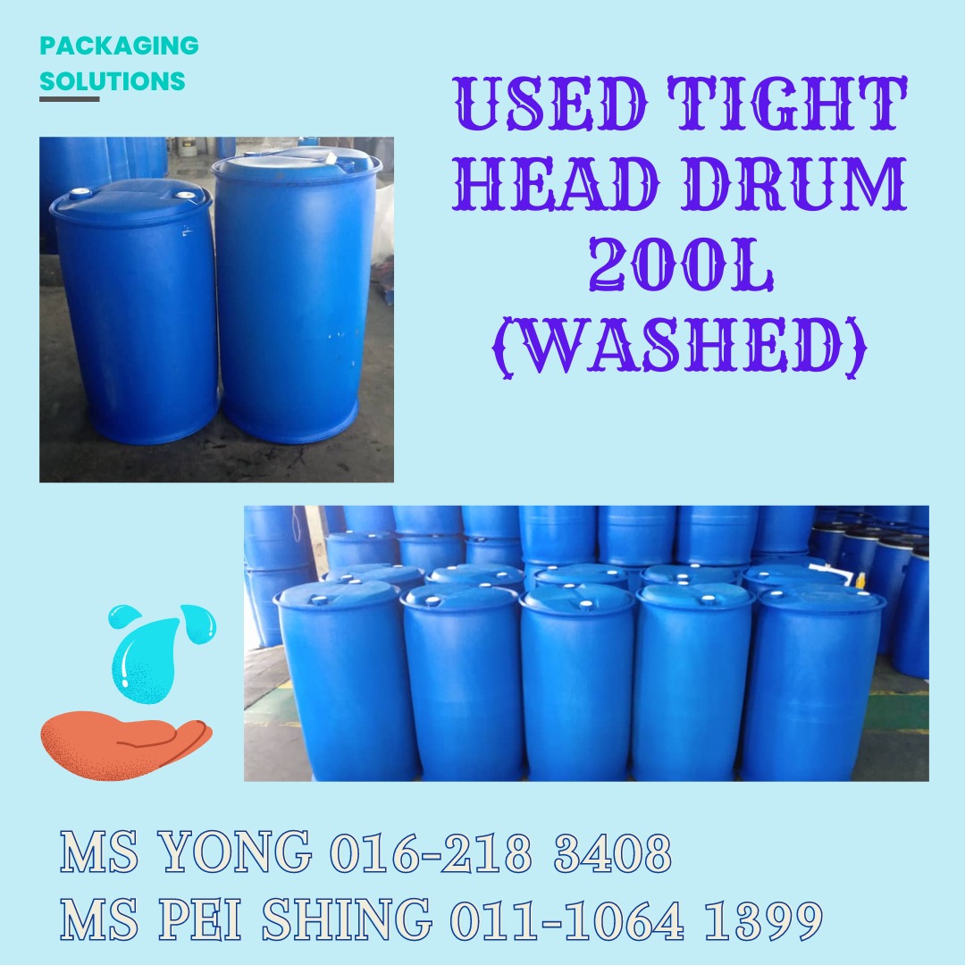 USED TIGHT HEAD DRUM 200L, Furniture & Home Living, Home Improvement & Organisation, Home ...