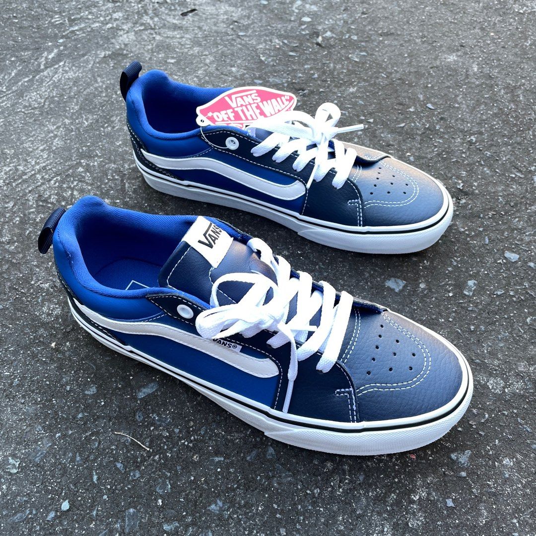 Vans Filmore Leather Sneakers - Navy / Blue, Men's Fashion, Footwear ...