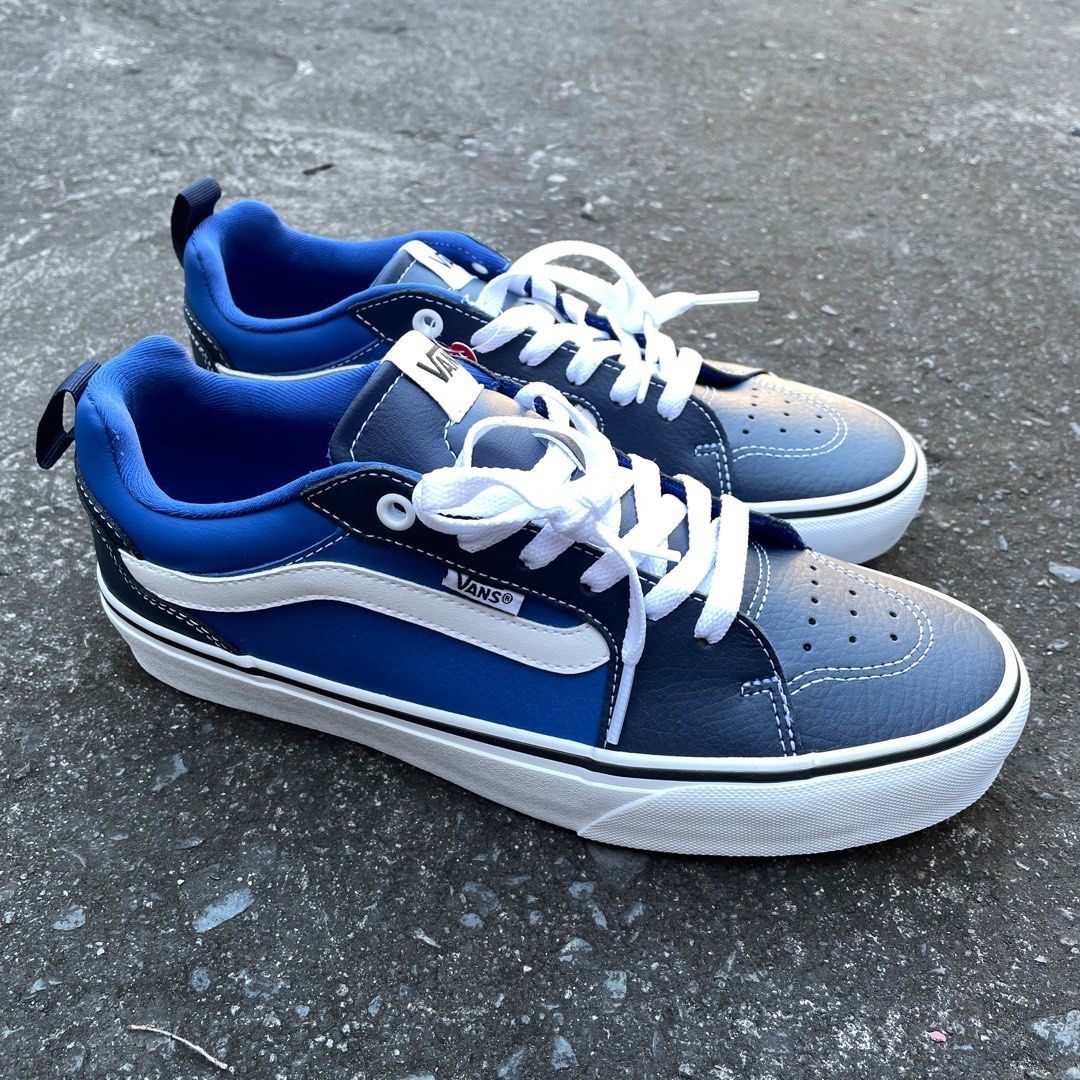 Vans Filmore Leather Sneakers - Navy / Blue, Men's Fashion, Footwear ...