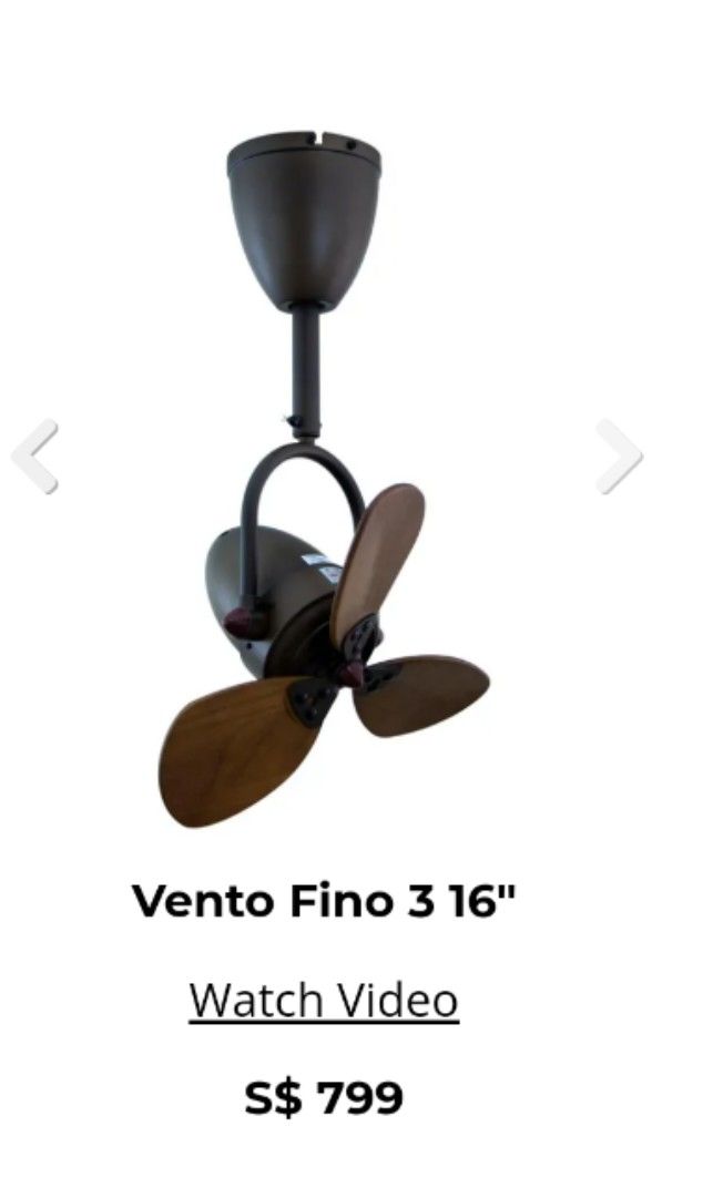 Vento Fino 3 Fan, Furniture & Home Living, Lighting & Fans, Fans on ...