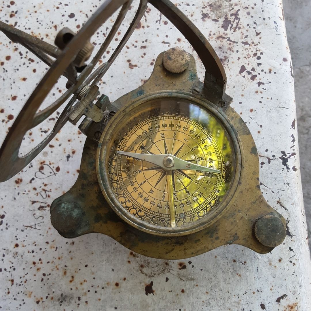 Vintage style West London Maritime Navigation compass sundial solid ...
